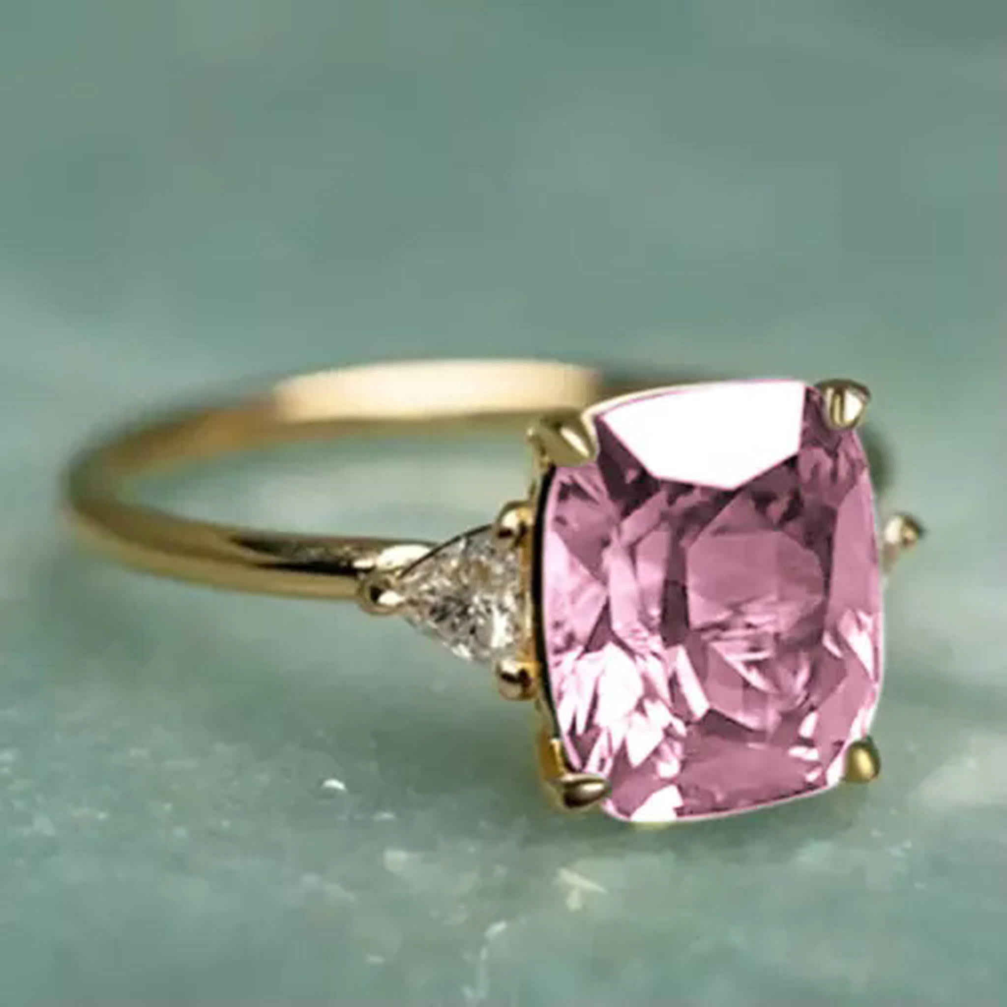 EOEMY Square Cut Cubic Zircon Fashion 925 Silver Filled Ring Wedding ...