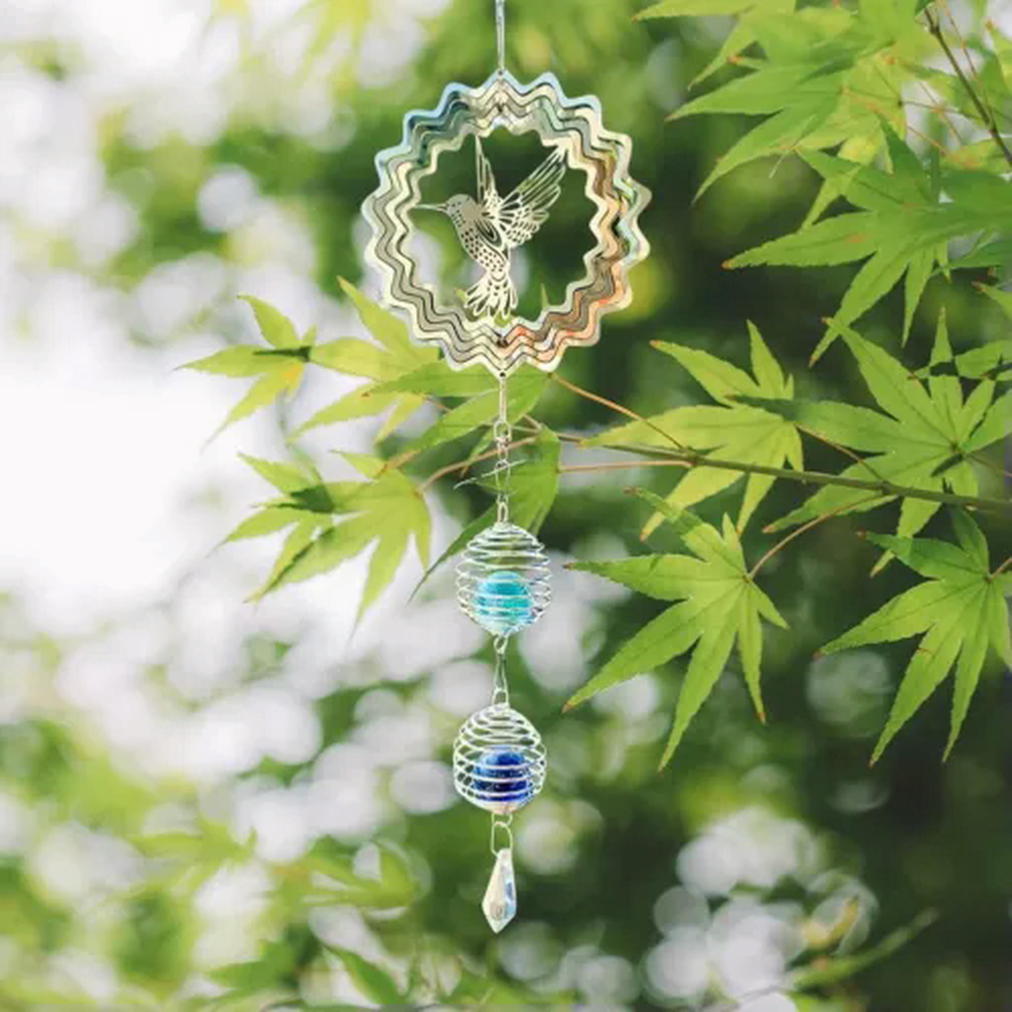EOEMY Stainless Steel Hummingbird Butterfly Wind Chimes Metal Wrapped ...