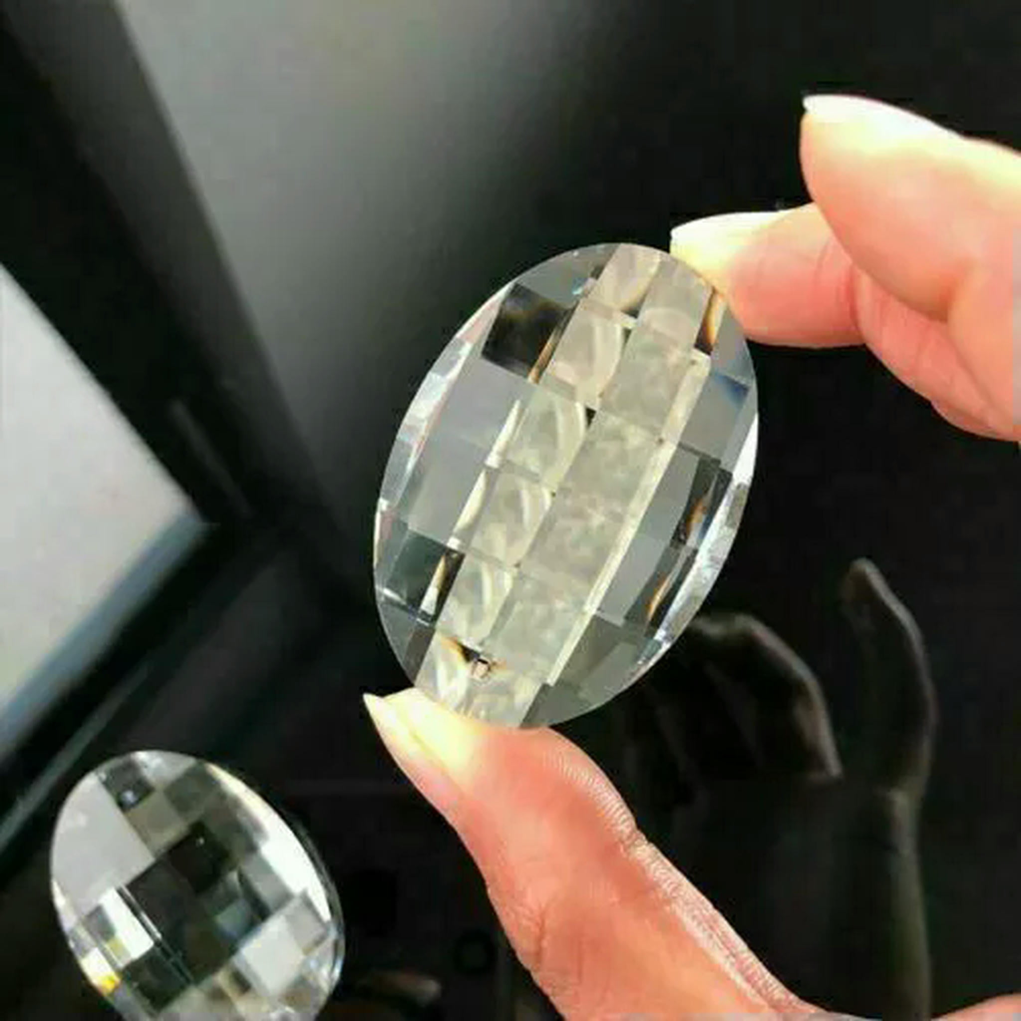 EOEMY Suncatcher 50mm Cut Glass Prism Clear Oval Egg Crystal Chandelier ...