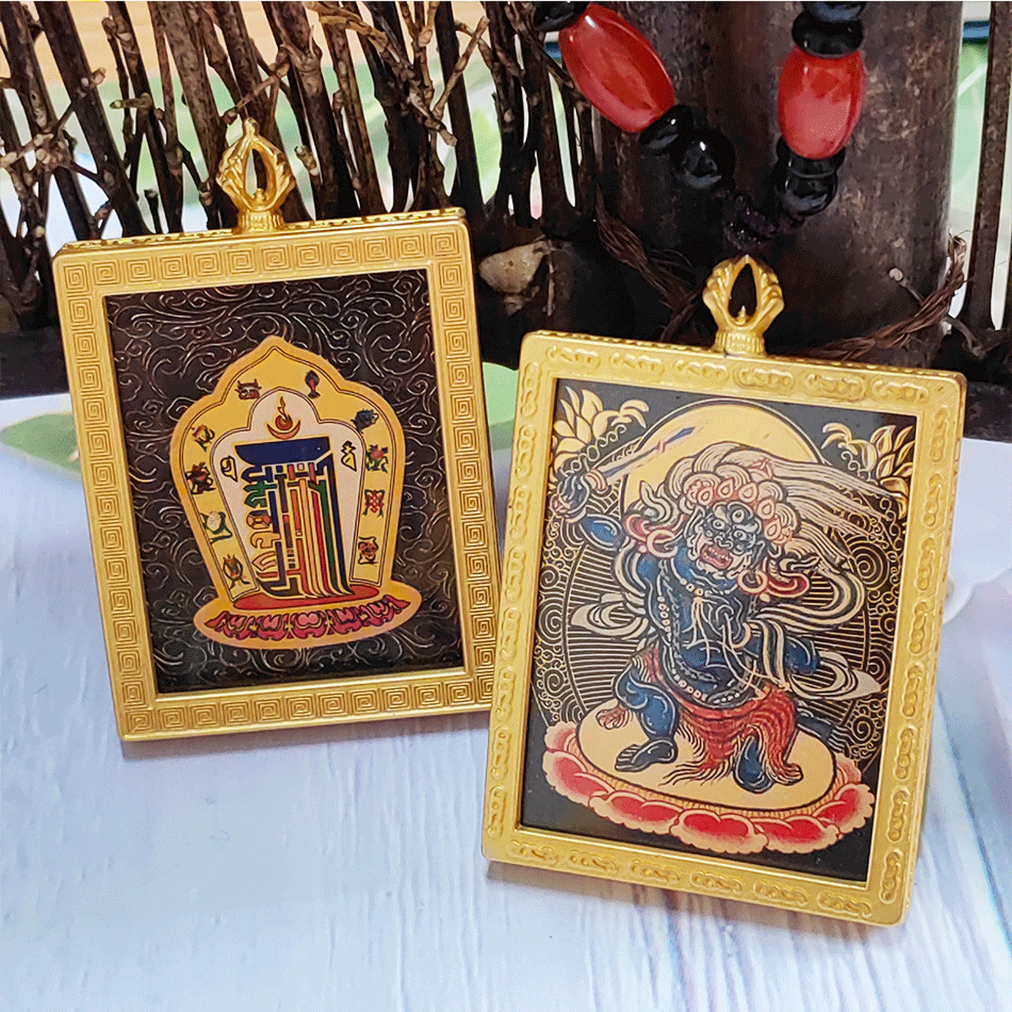 EOEMY Tangkaga Pendant Eight Guardians Yellow God Of Wealth Tibet Nepal ...