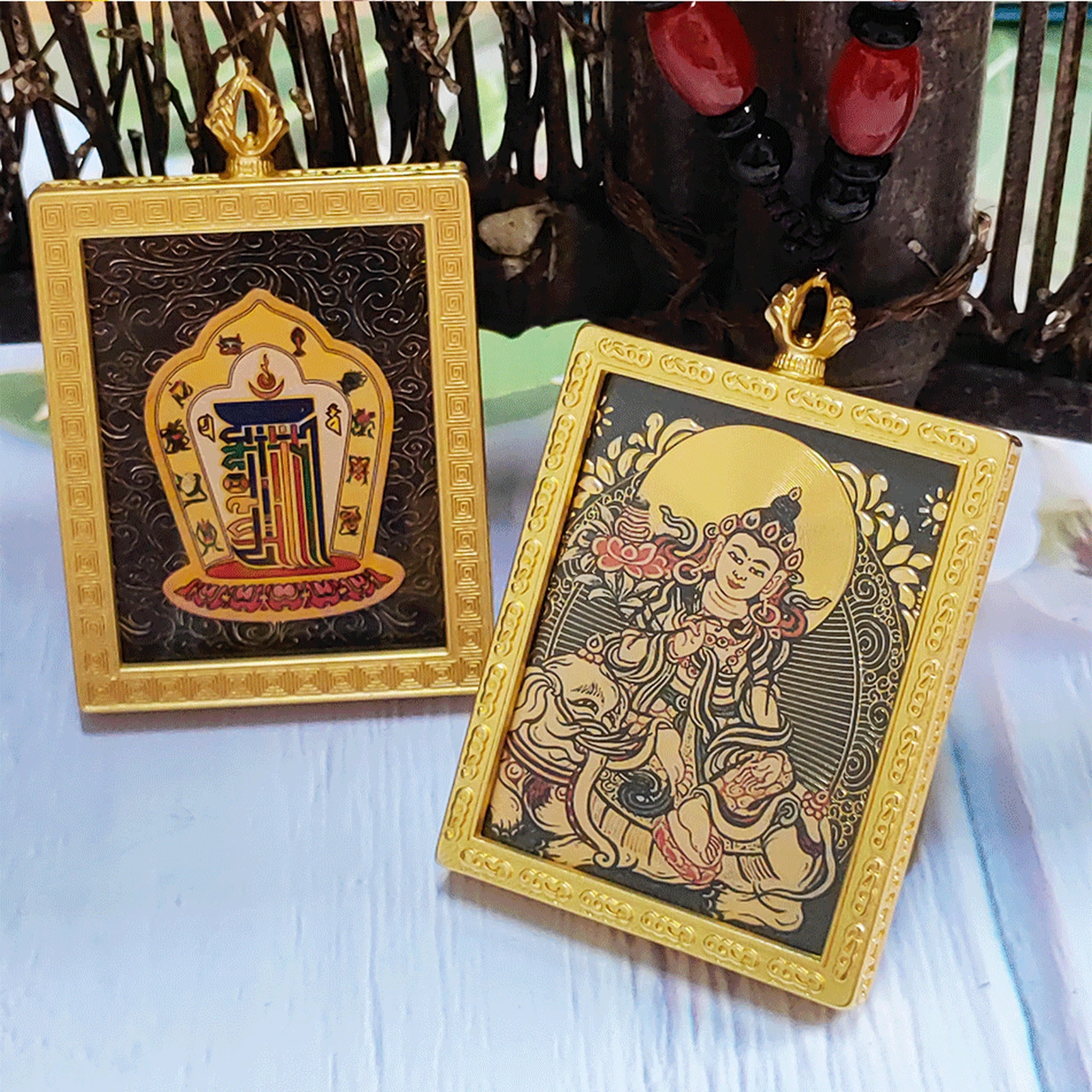 EOEMY Tangkaga Pendant Eight Guardians Yellow God Of Wealth Tibet Nepal ...