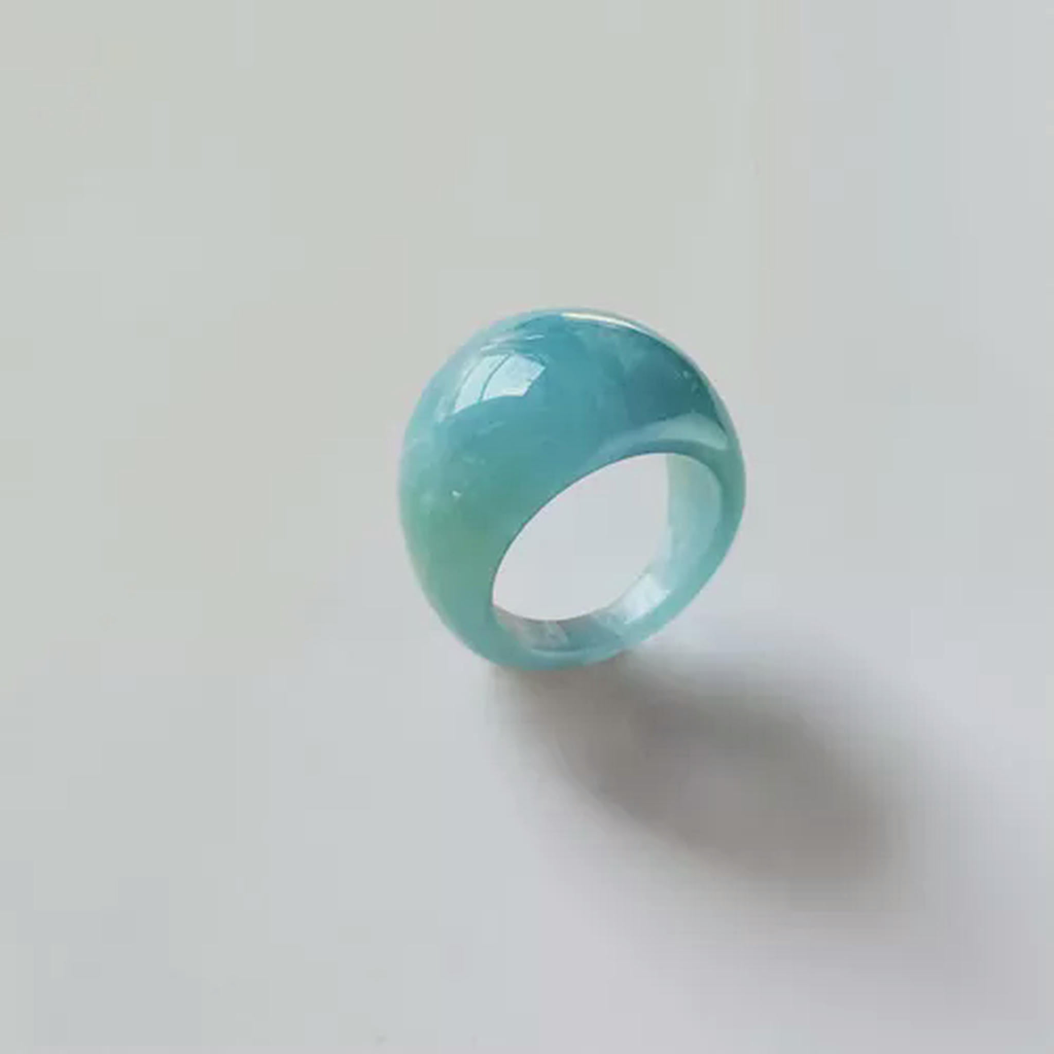 EOEMY Transparent Acrylic Ring Simple Chic Jewelry Water Drop Resin ...