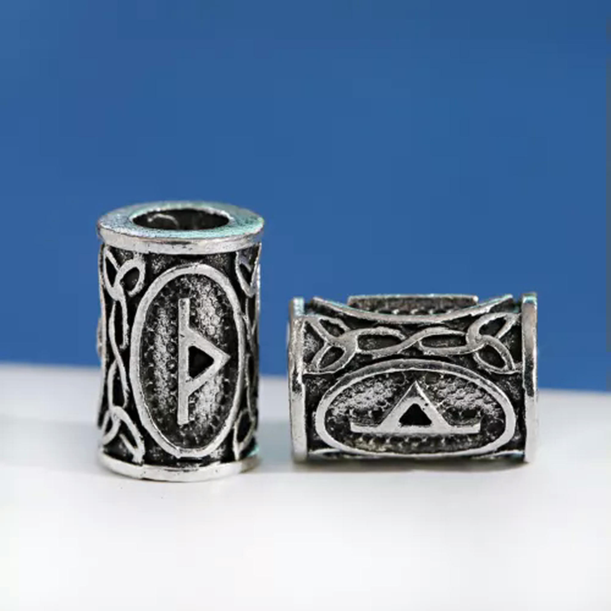 EOEMY Viking Rune Bead Stainless Steel For Hair Beards And Jewellery ...