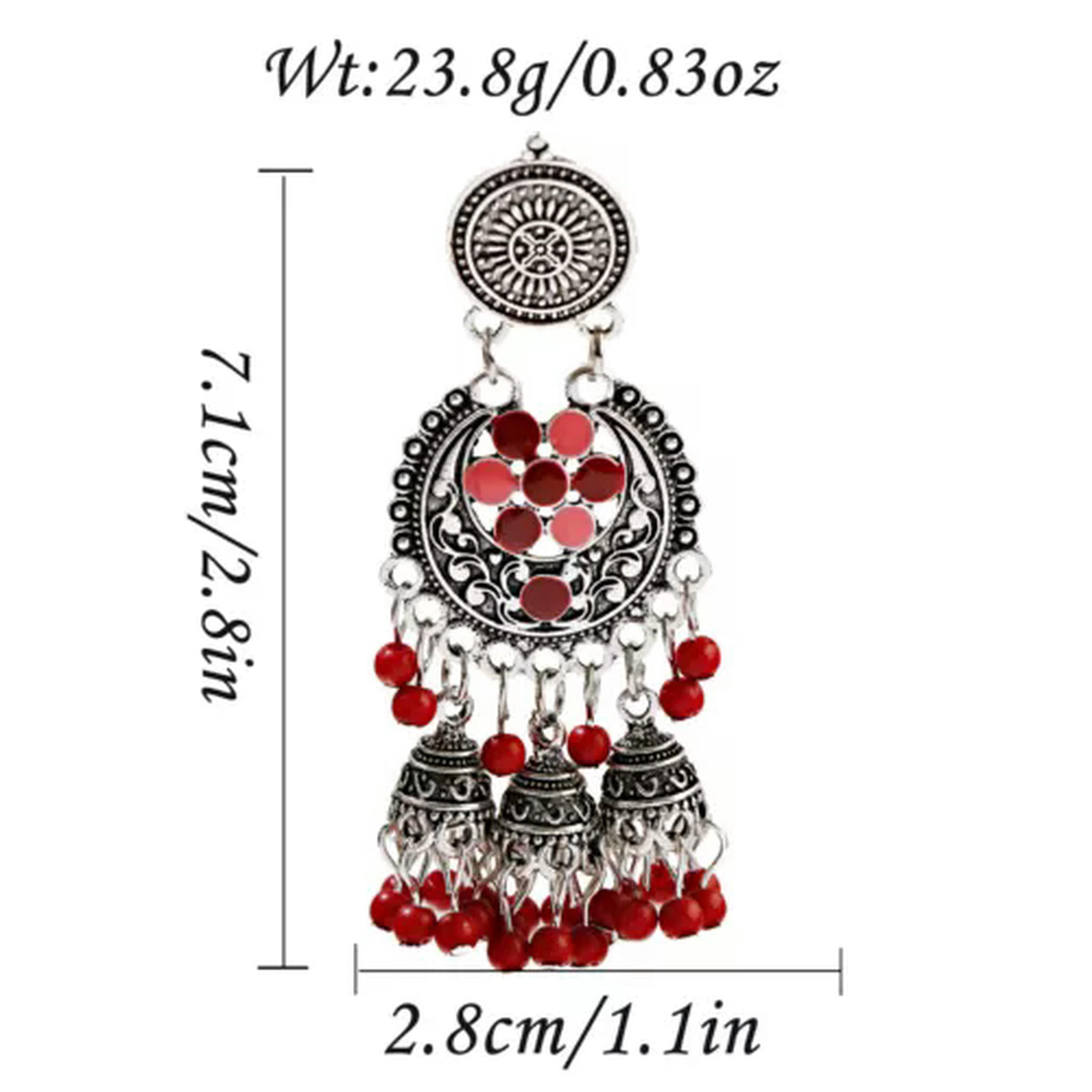 EOEMY Vintage Color Tassel Beads Ethnic Jhumka Antique Earring Gypsy ...
