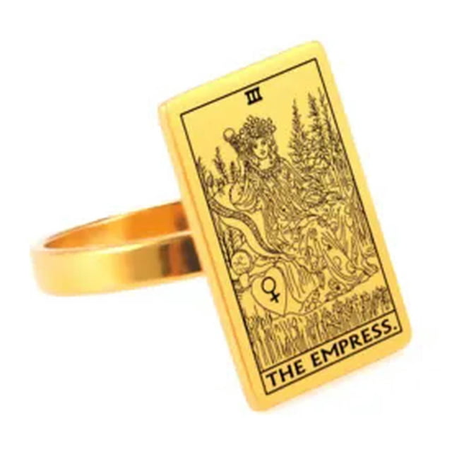 EOEMY Vintage Tarot Cards Rings Retro Stainless Steel Jewelry Rings ...