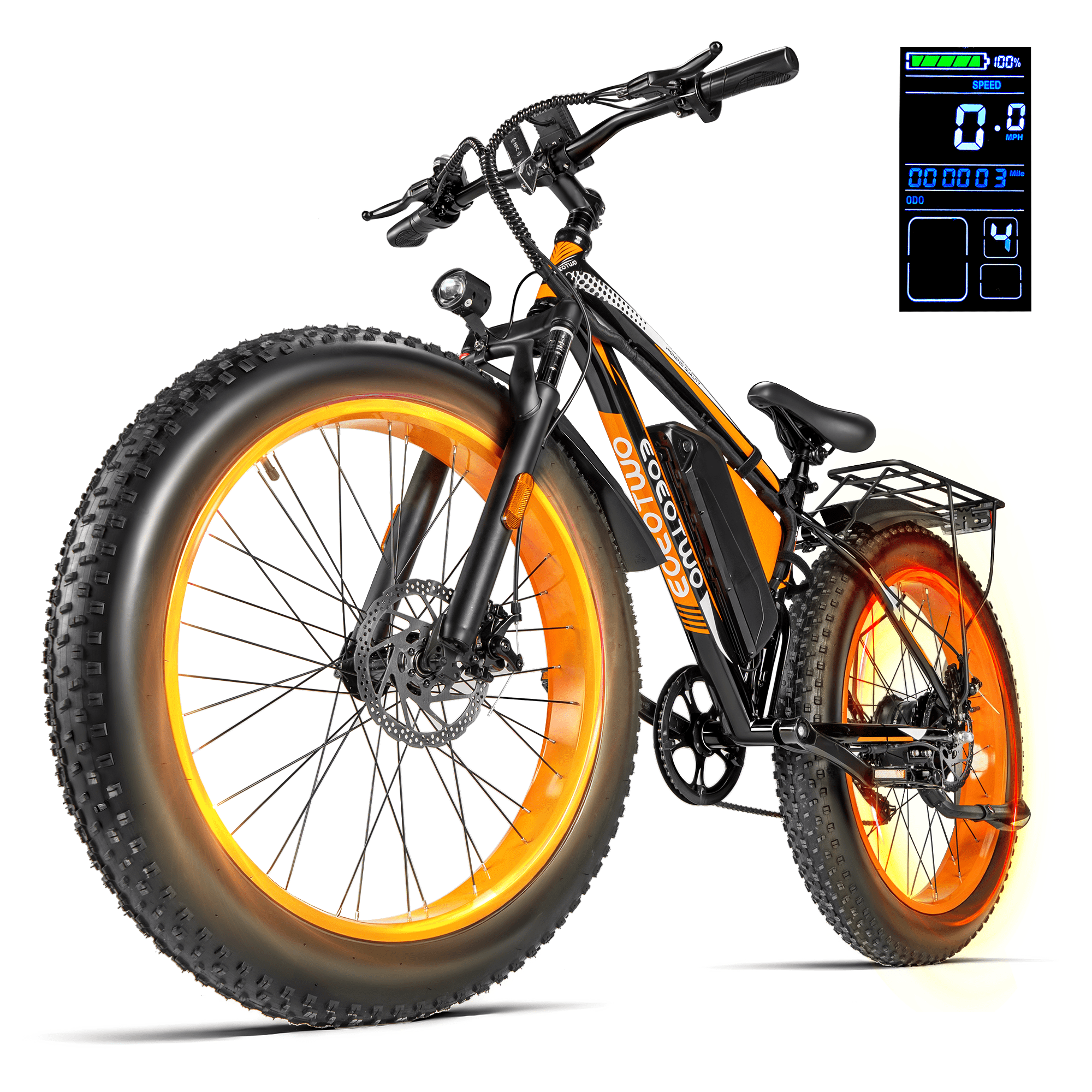 EOEOTWO 26" Fat tire Electric Mountain Bike for Adults, Peak 1500W ...