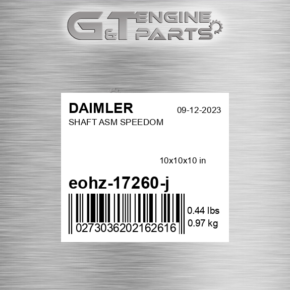 EOHZ 17260 J SHAFT ASM SPEEDOM fits DAIMLER (New OEM) - Walmart.com