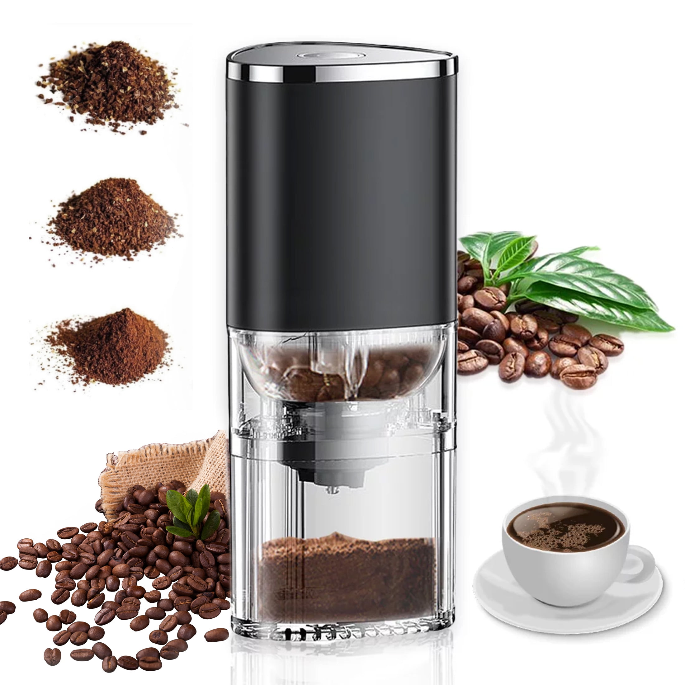 EOIVSH Electric Burr Coffee Grinder, Portable, Adjustable Coarse/Fine ...