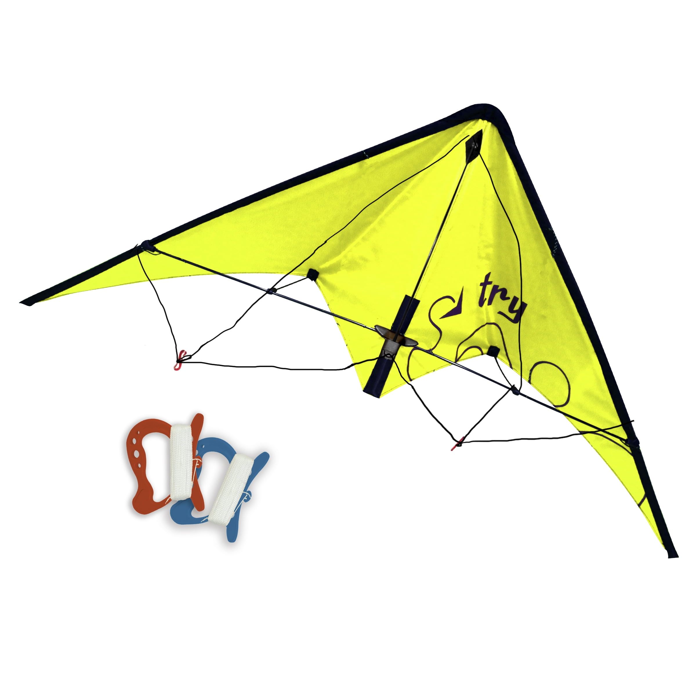 EOLO KITES Ready2Fly 45 in POP UP Yellow Stunt Kite with Sport Bag ...