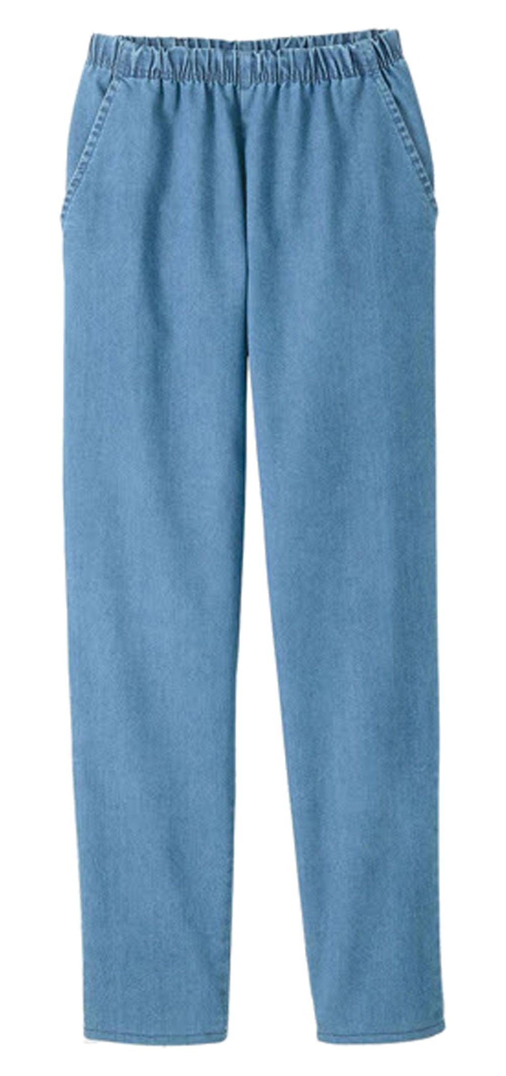 EOM Stretchable Women's Pull On Jeans with Side Pockets and Full ...