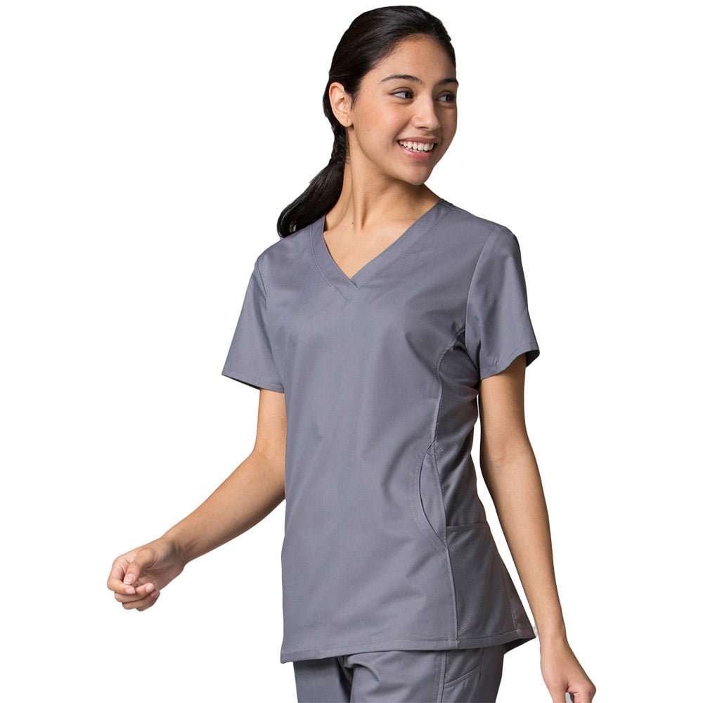 EON Women's COOLMAX® Mesh Panel V-Neck Solid Scrub Top - Walmart.com