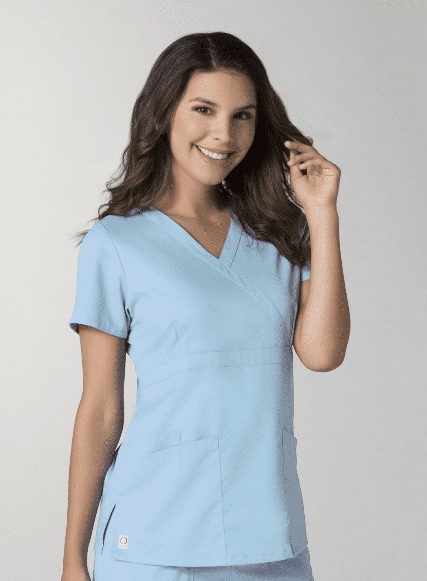 EON Women's COOLMAX® Mock Wrap Mesh Panel Solid Scrub Top - Walmart.com