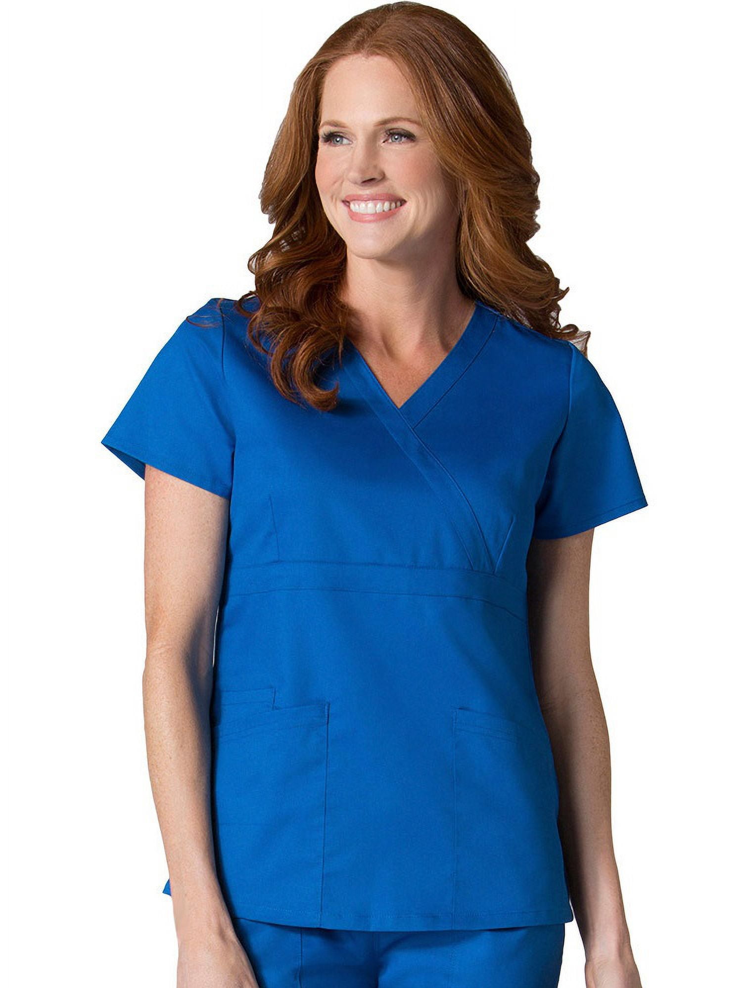 EON Women's COOLMAX Mock Wrap Mesh Panel Solid Scrub Top - Walmart.com