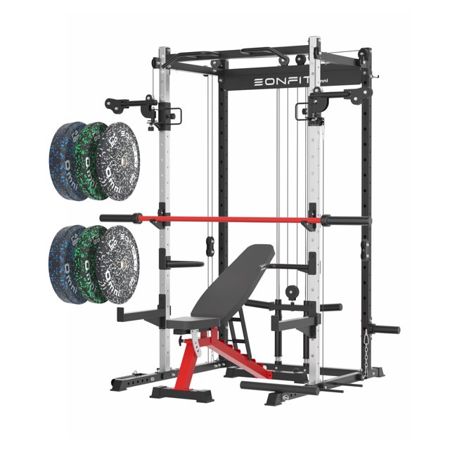 EONFIT Omni Gym Power Rack, Lat Pulldown & Cable Crossover, Strength ...