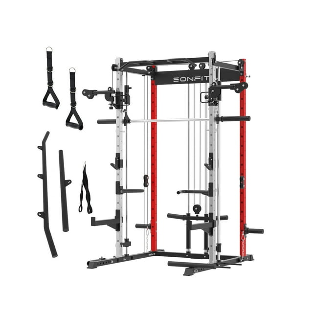 EONFITOmni Home Gym Workout Equipment Smith Machine Power Cage with ...