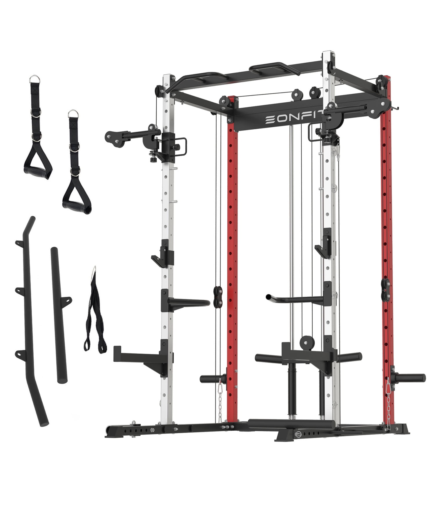 EONFITOmni Power Cage Home Gym, Power Rack with Pulley System Cable ...