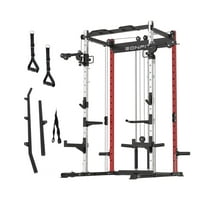 EONFITOmni Home Gym Power Rack Cage with Cable Crossover Pulley System ...