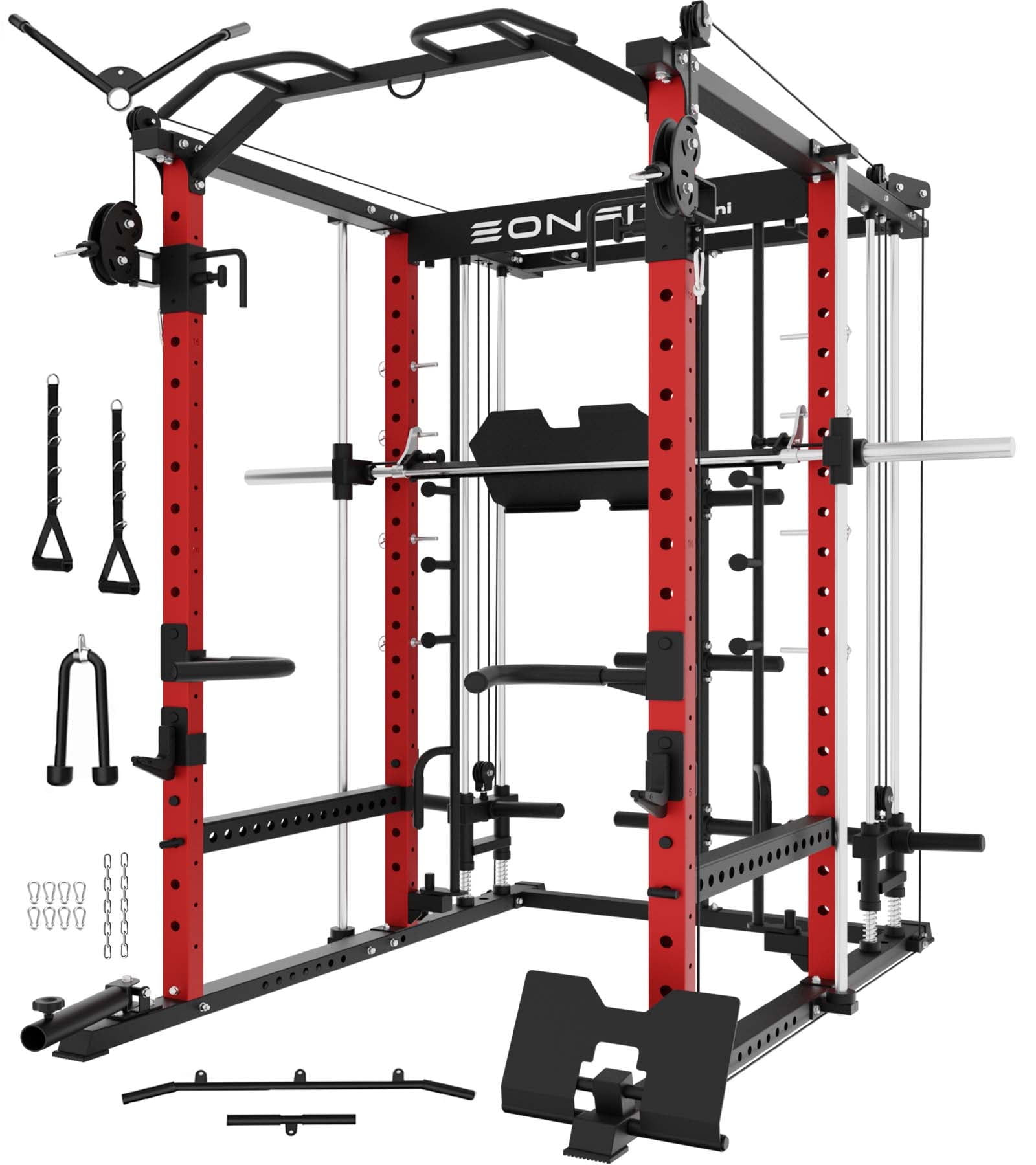 Eonfit E5 Smith Machine with Vertical Leg Press, Power Cage Squat Rack ...