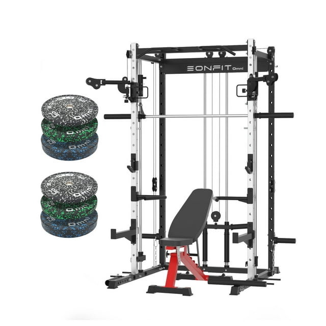EONFITOmni Smith Machine Power Cage Home Gym Equipment, Power Rack with ...