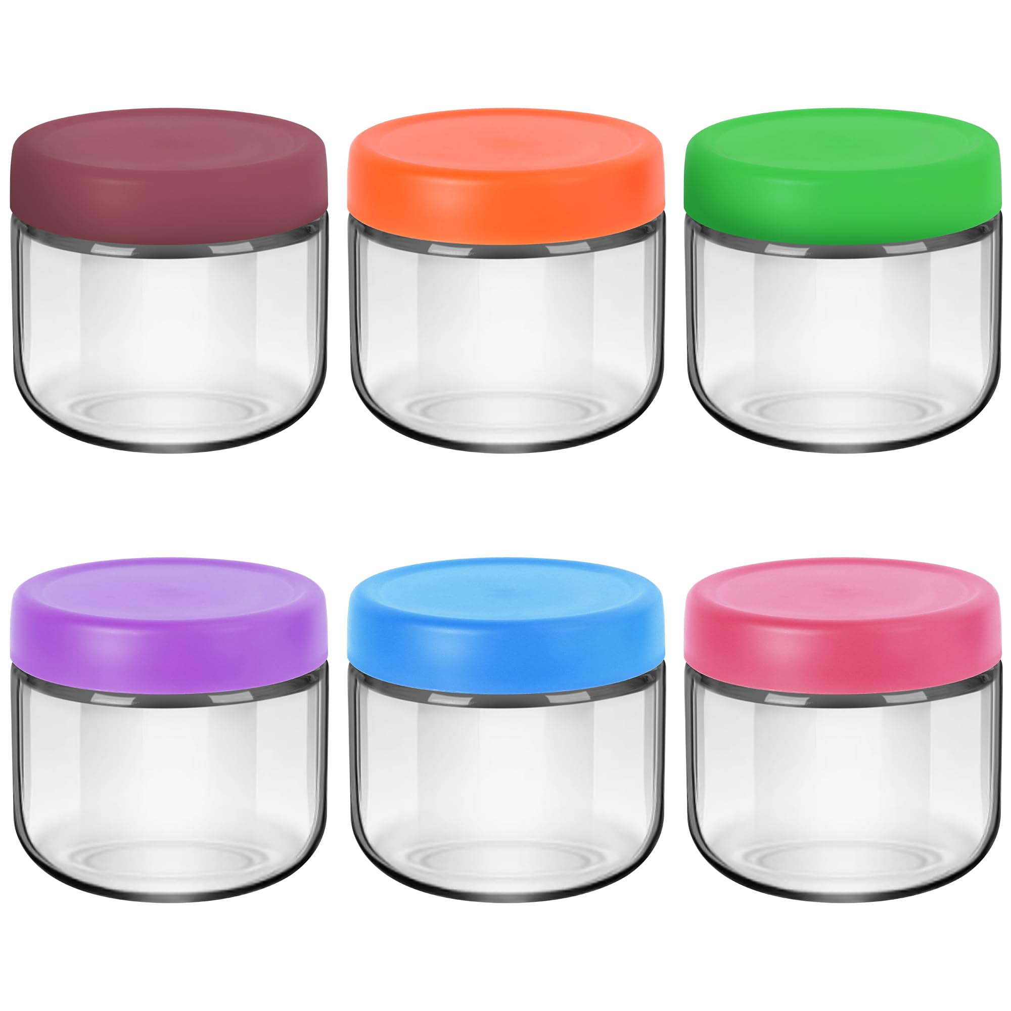 EONJOE 12oz Small Glass Jars for Overnight Oats Salad Yogurt Pudding ...