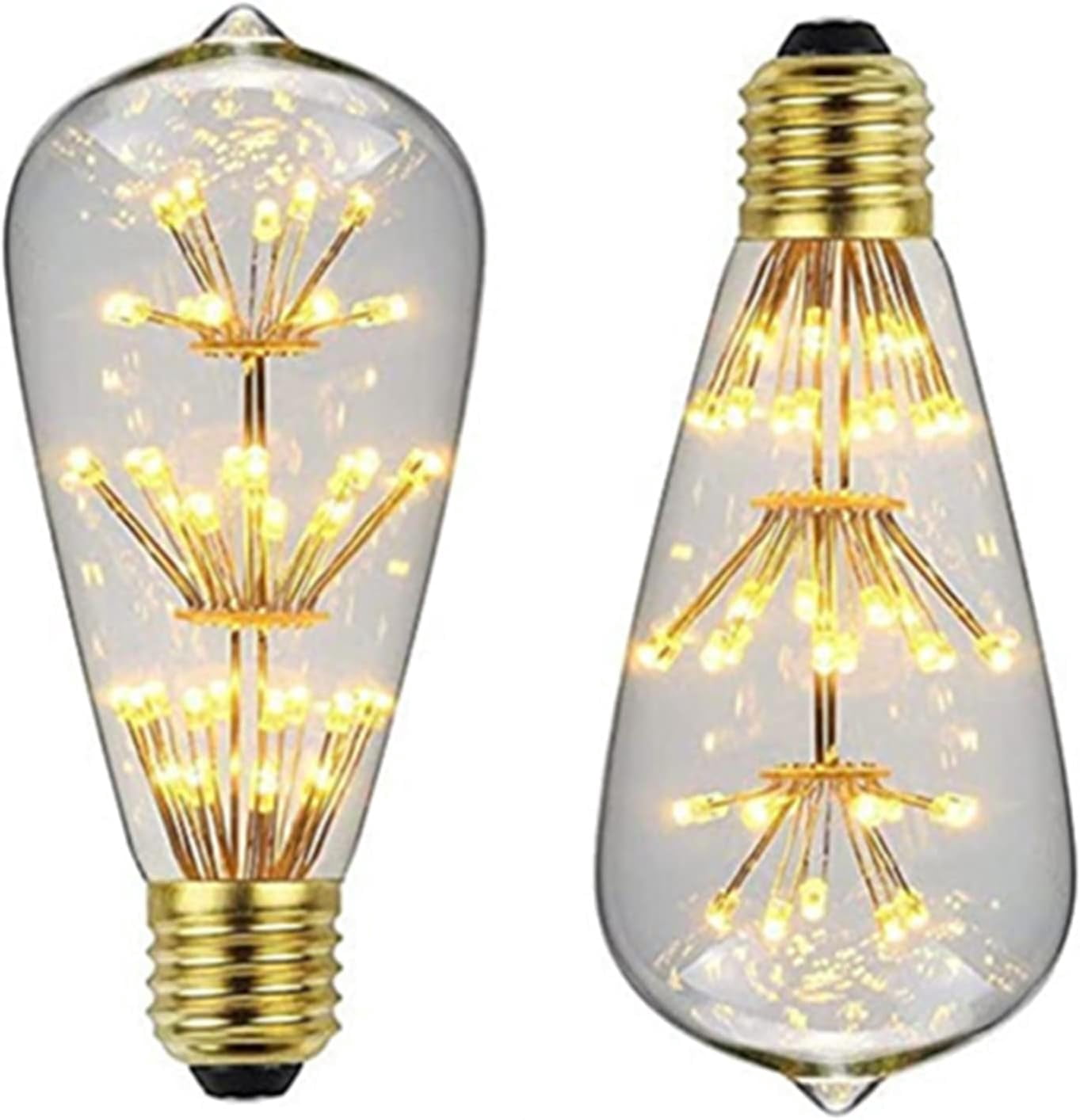 EONQY 2 Pack Led Bulb Vintage Light Bulb Starry Light Bulb Firework ...