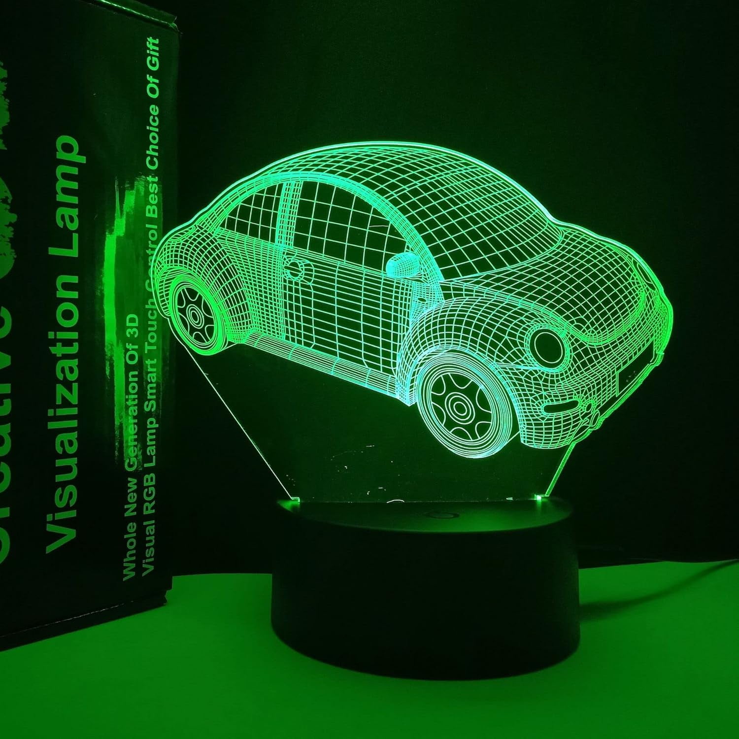 EONQY 3D Night Light, LED Colorful Gradient 3D Optical Illusion Lamp ...