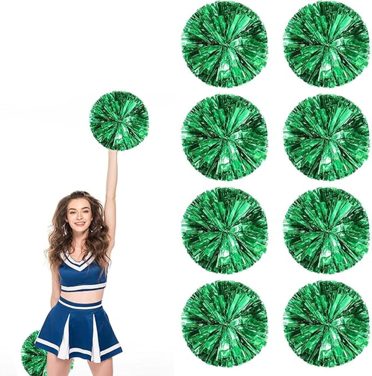 EONQY 8 Pcs Cheerleading Pom Poms Cheerleader Squad Spirited Fun ...
