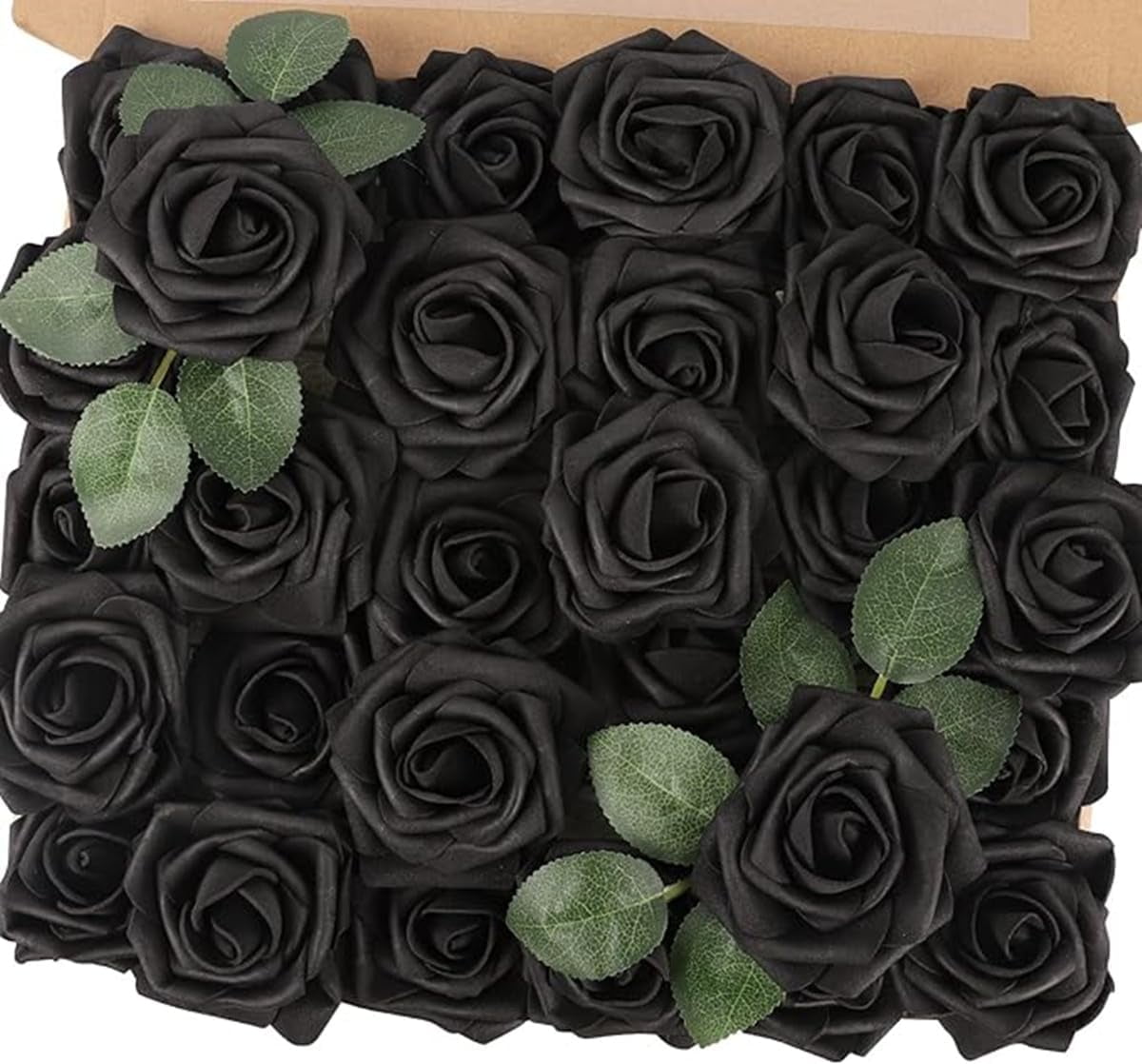 EONQY Artificial Flowers Roses, Artificial Rose Box Real Touch Fake ...