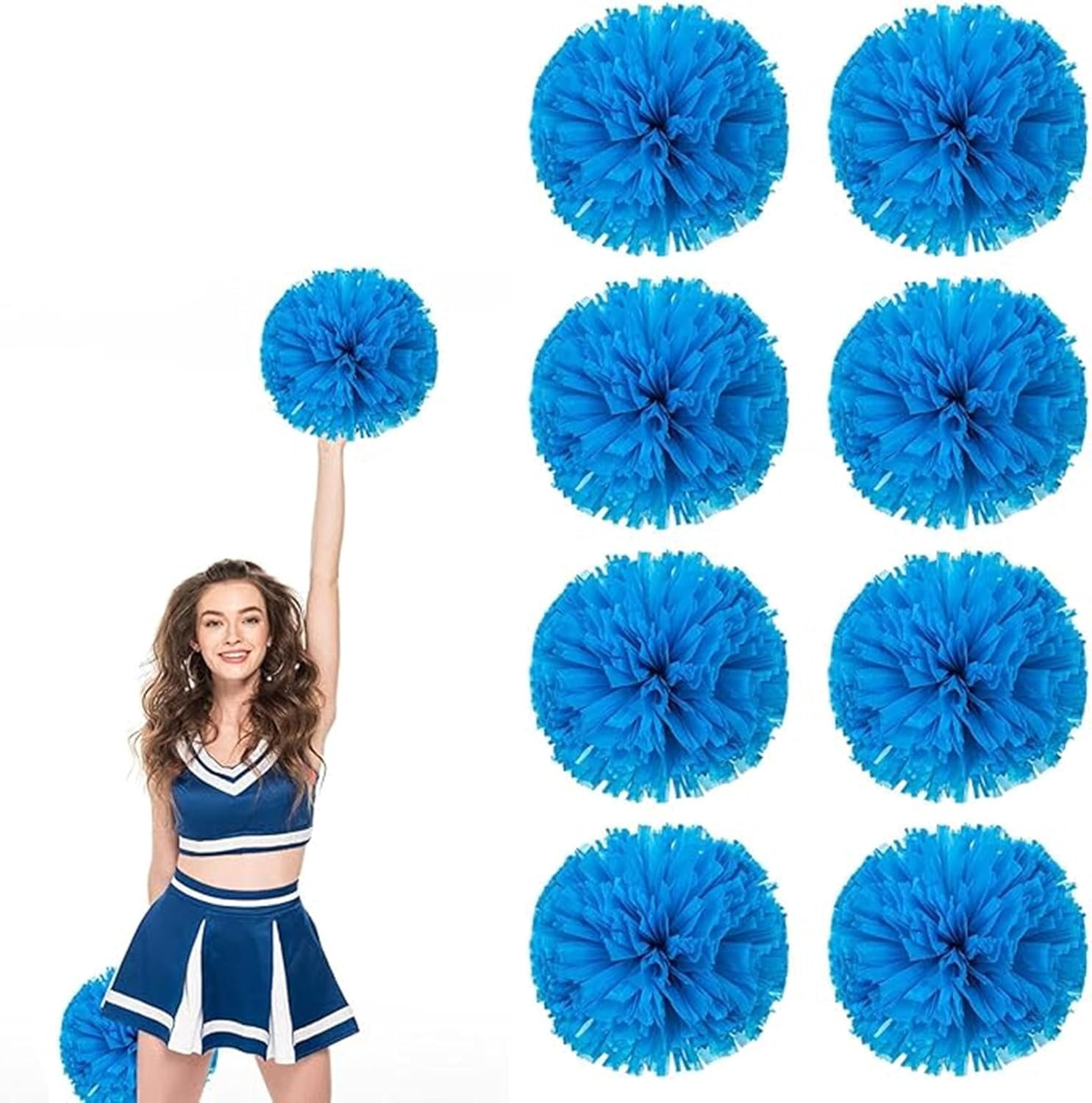 EONQY Cheerleading Pom Poms, 8 Pack Cheerleader Pom poms with Baton ...