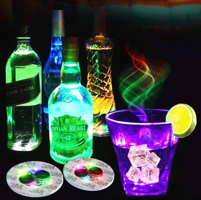 EONQY LED Coaster, Light Up Coaster LED Car Coasters Waterproof Acrylic ...