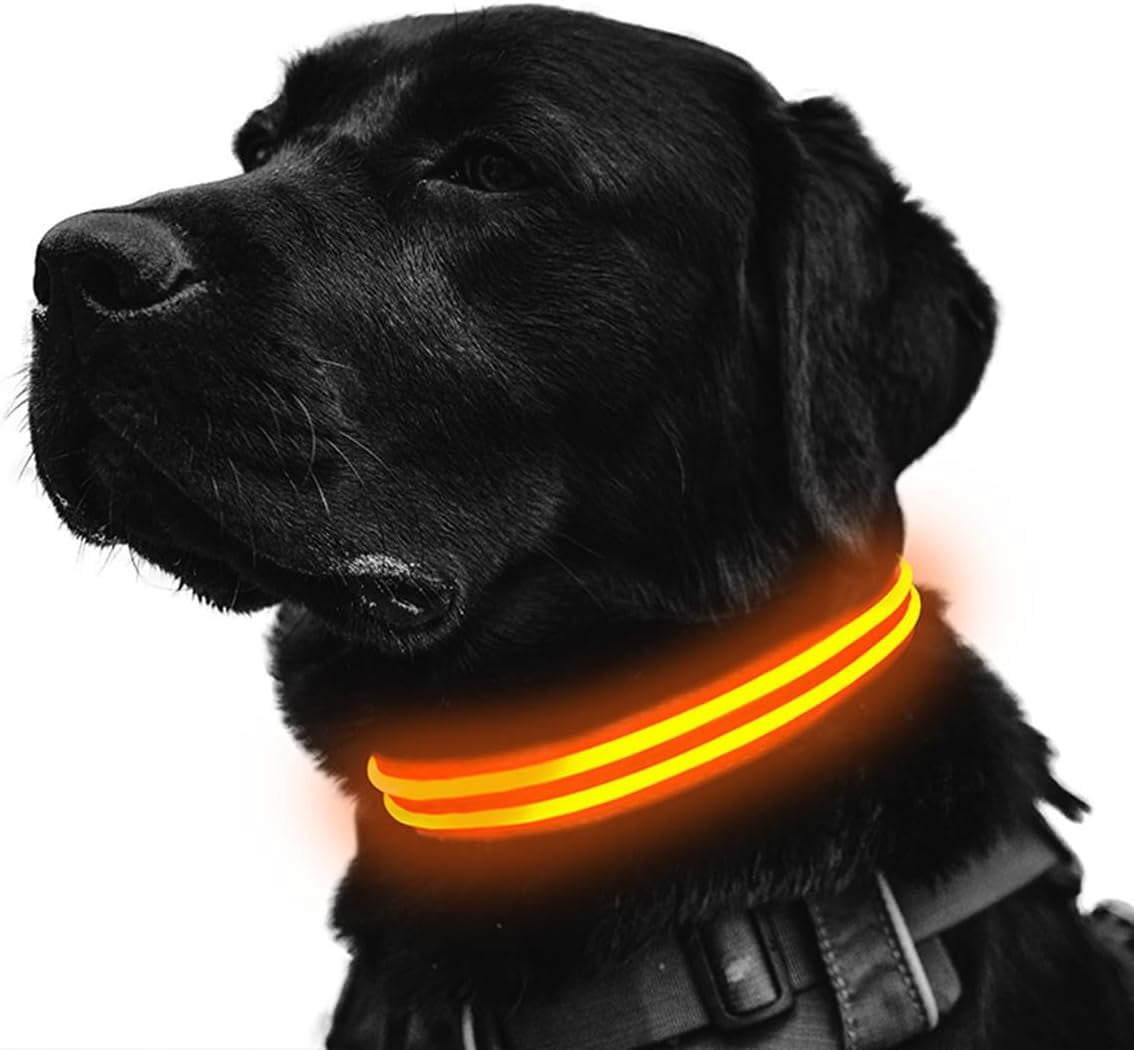 EONQY LED Dog Collar, USB Rechargeable Waterproof Light Up Pet Collars ...