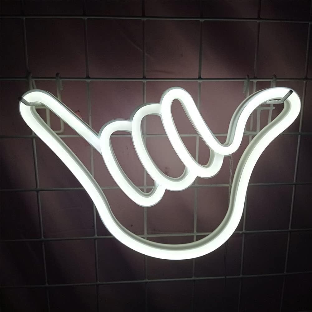 EONQY LED Neon Lights, Great Finger Shape Neon Signs Battery or USB ...