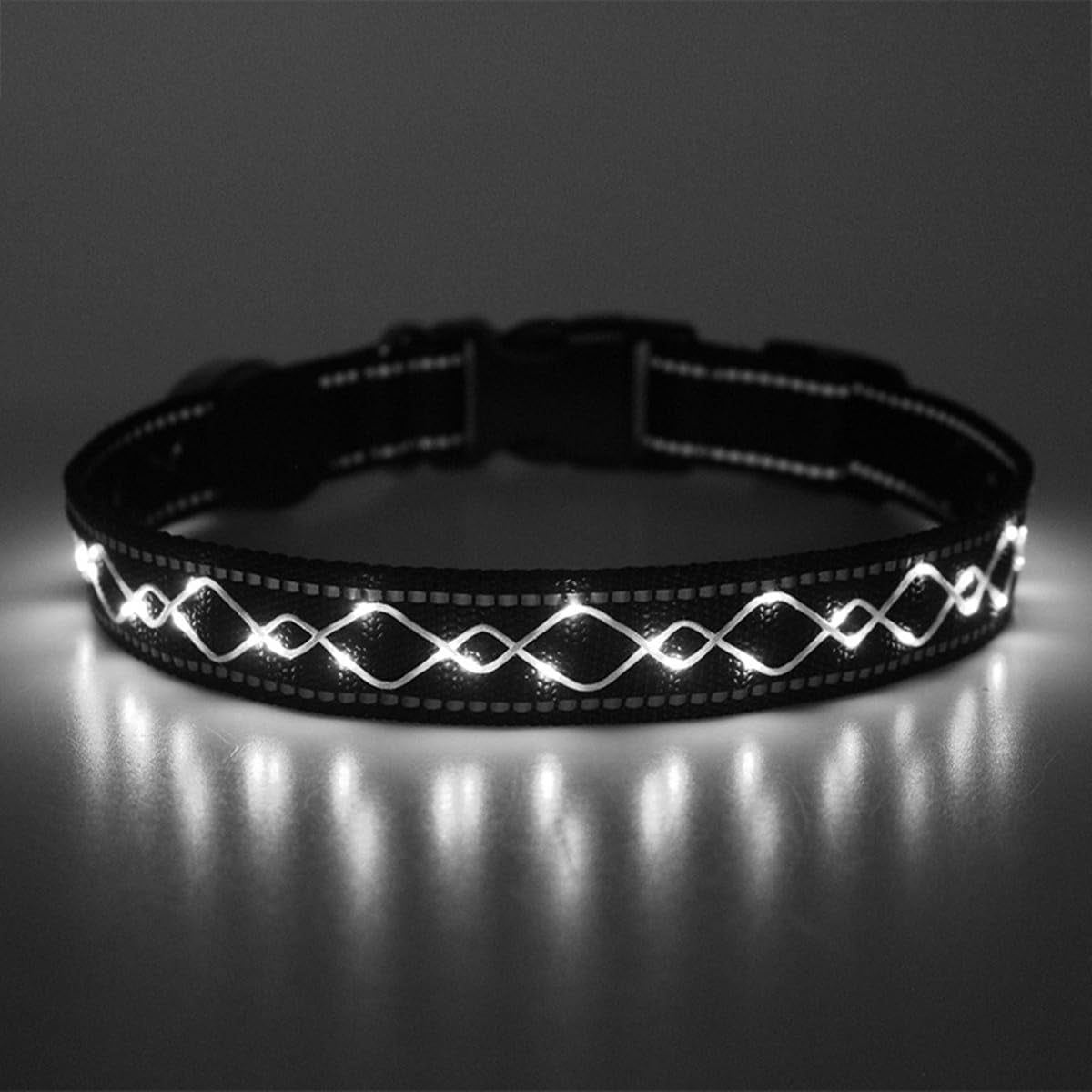 EONQY Light Up Bright Reflective Dog Collars, LED Dog Collar Light USB ...