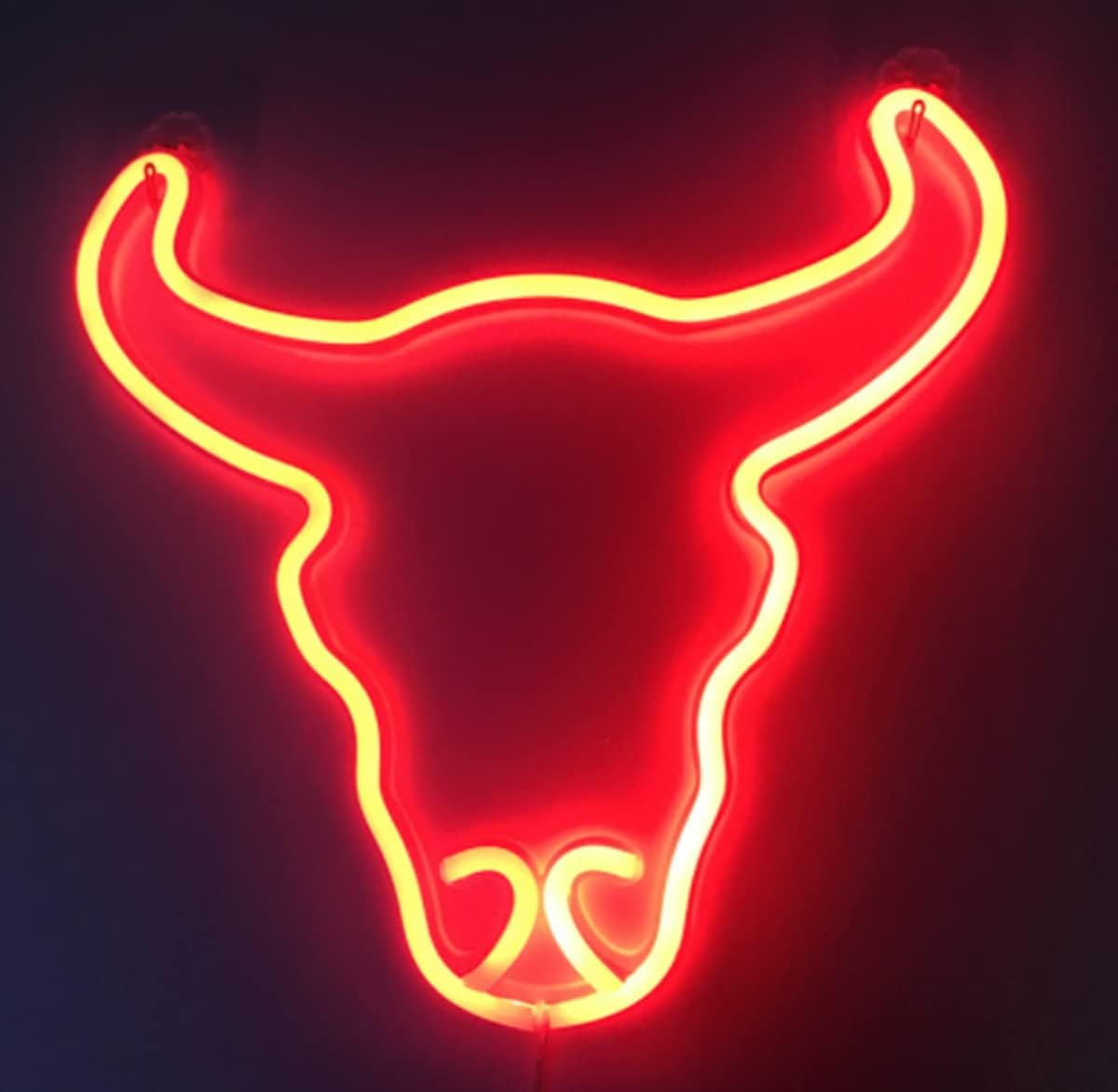 EONQY Neon Light Bull Head Led Neon Light Wall Light Led Wall Decor ...