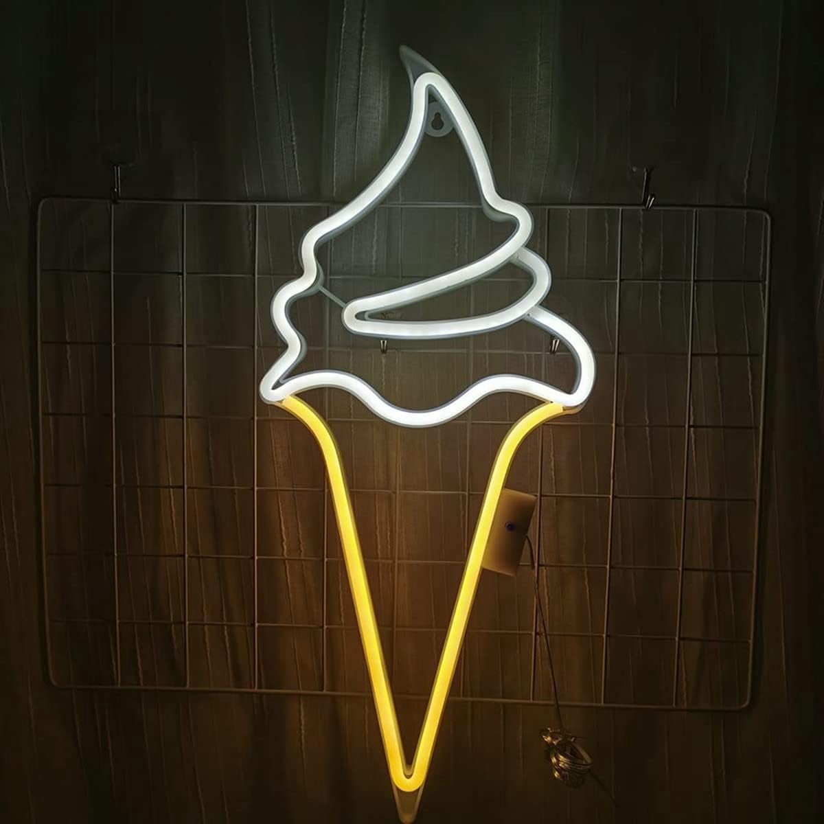 EONQY Neon Sign, Ice Cream Led Neon Light Wall Decor USB/Battery ...