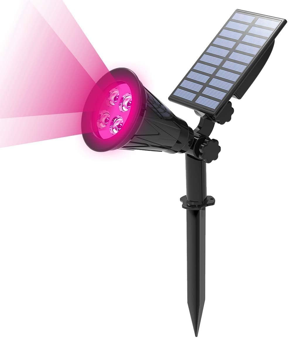 Solar Landscape Lights, 4 LED Solar Spotlights Waterproof Outdoor Solar ...