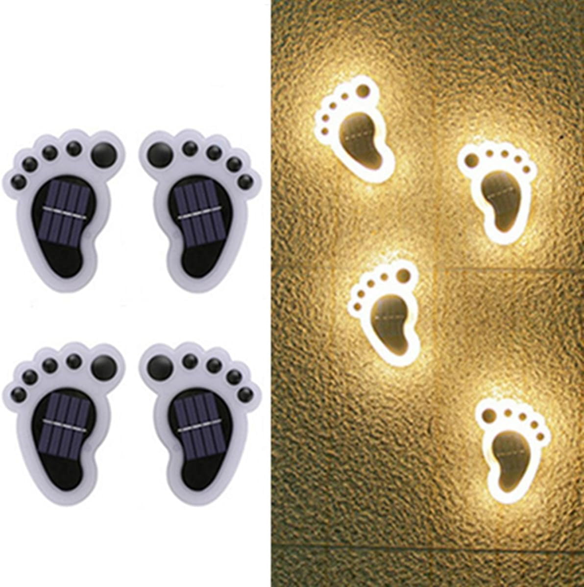 EONQY Solar Paw Print Lights, 4 Pack Solar Ground Lights Outdoor ...