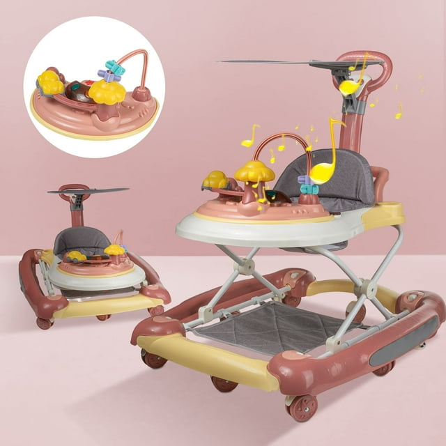 EONROACOO 5-in-1 Baby Walker, Multifunctional with Toys & Lights, Color ...