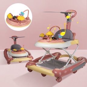 EONROACOO 4-in-1 Baby Walker, Folding Baby Activity Walker with Handle ...