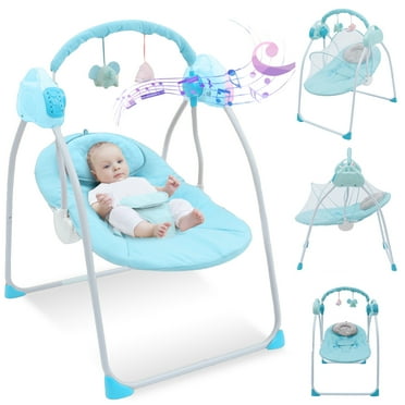 Hurber Electric Baby Swing, Infant Bouncer Chair with Remote Control ...