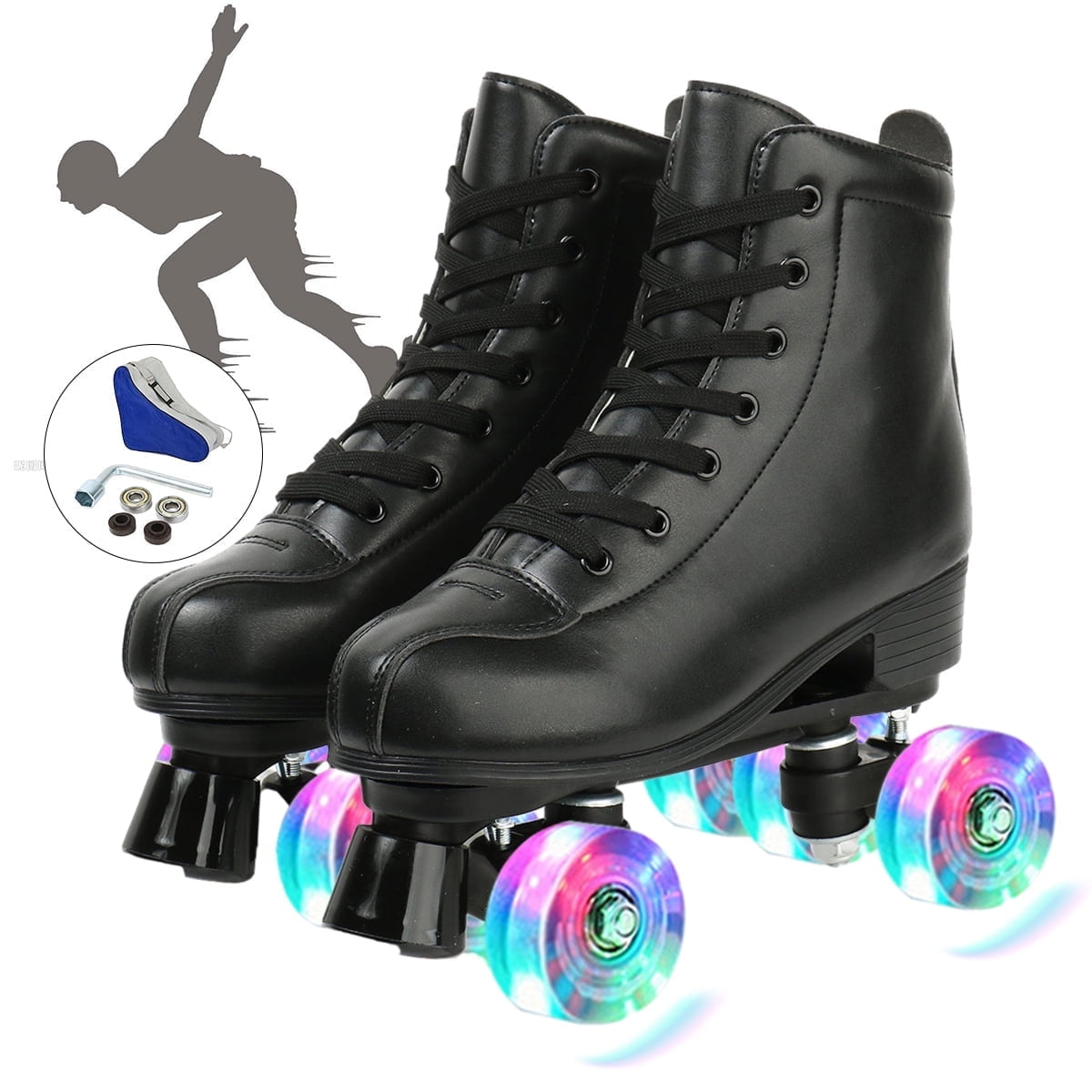 EONROACOO Kids & Teen Roller Skates, Light-up Wheels Roller Skates ...