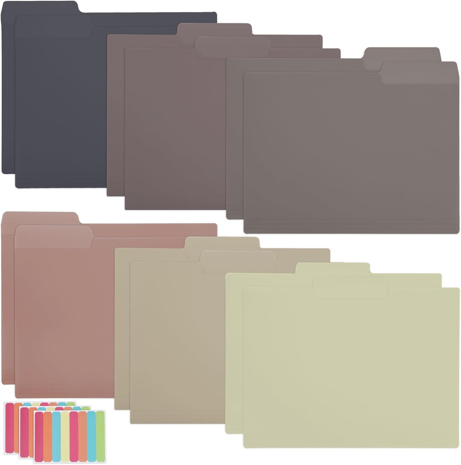 EOOUT 18 Pack Plastic File Folders Poly Filing Folders Colored Folders ...