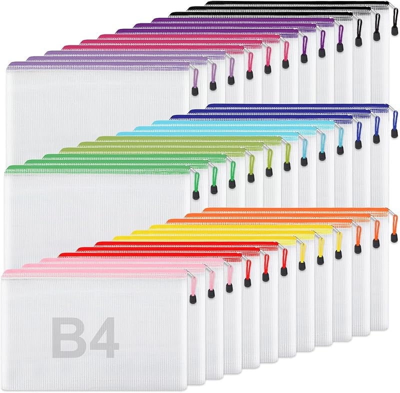 EOOUT 36pcs Mesh Zipper Pouch Bags A4 Size Board Game Storage Zipper ...
