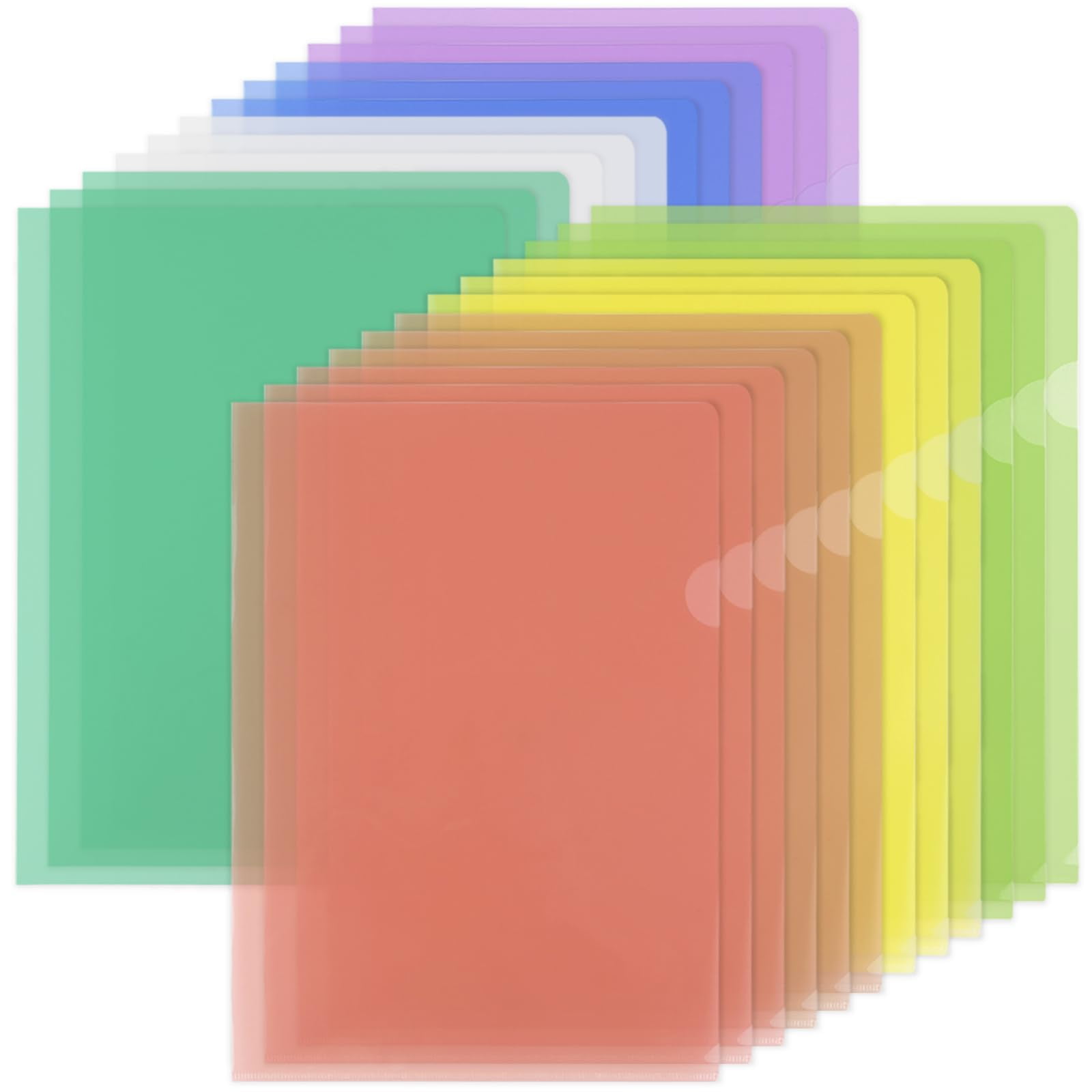 EOOUT Clear Document Folders, 24 Pack Project Pockets, Pastel Colors ...