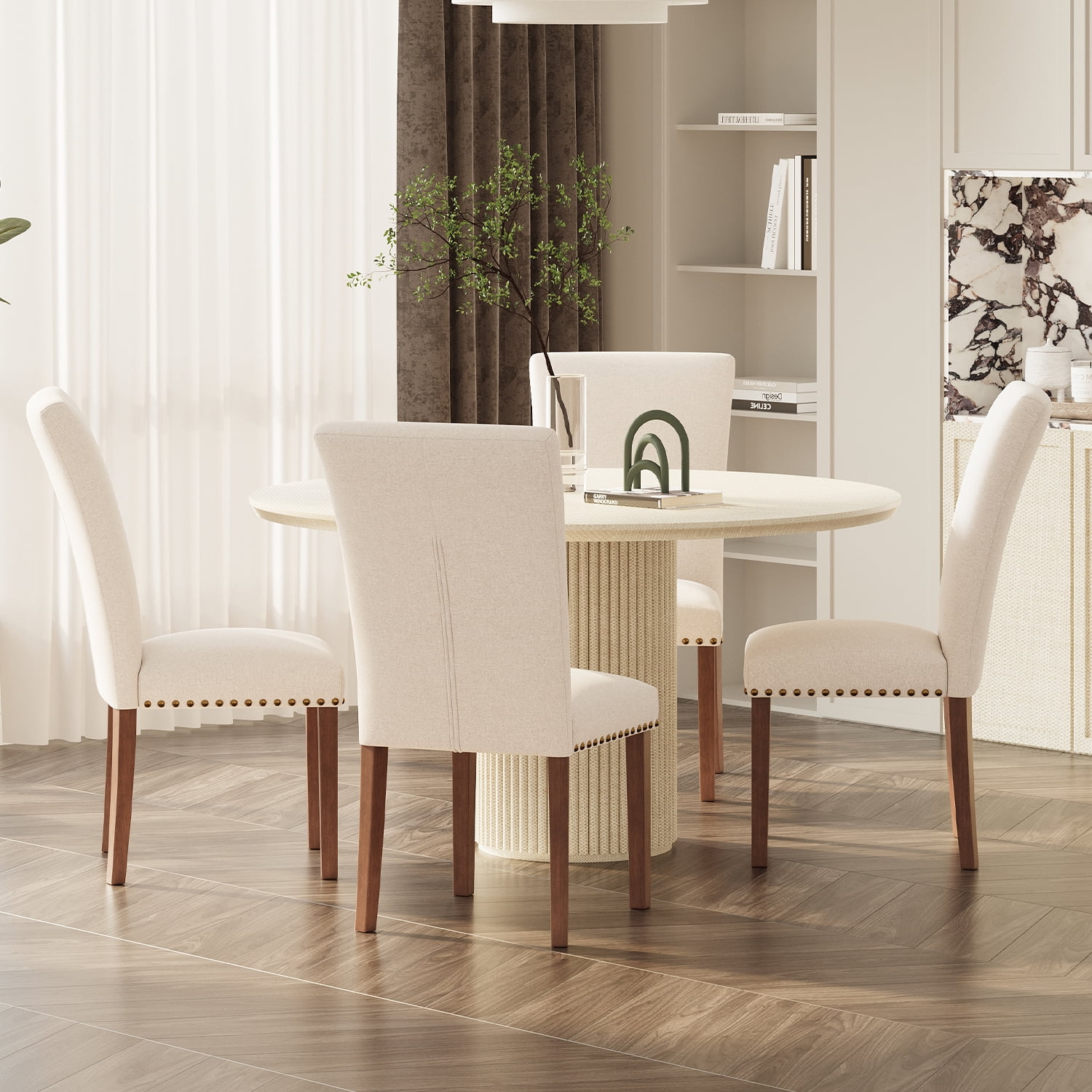 EOP Modern Upholstered Dining Chairs Set of 4, Tufted Parsons Dining ...