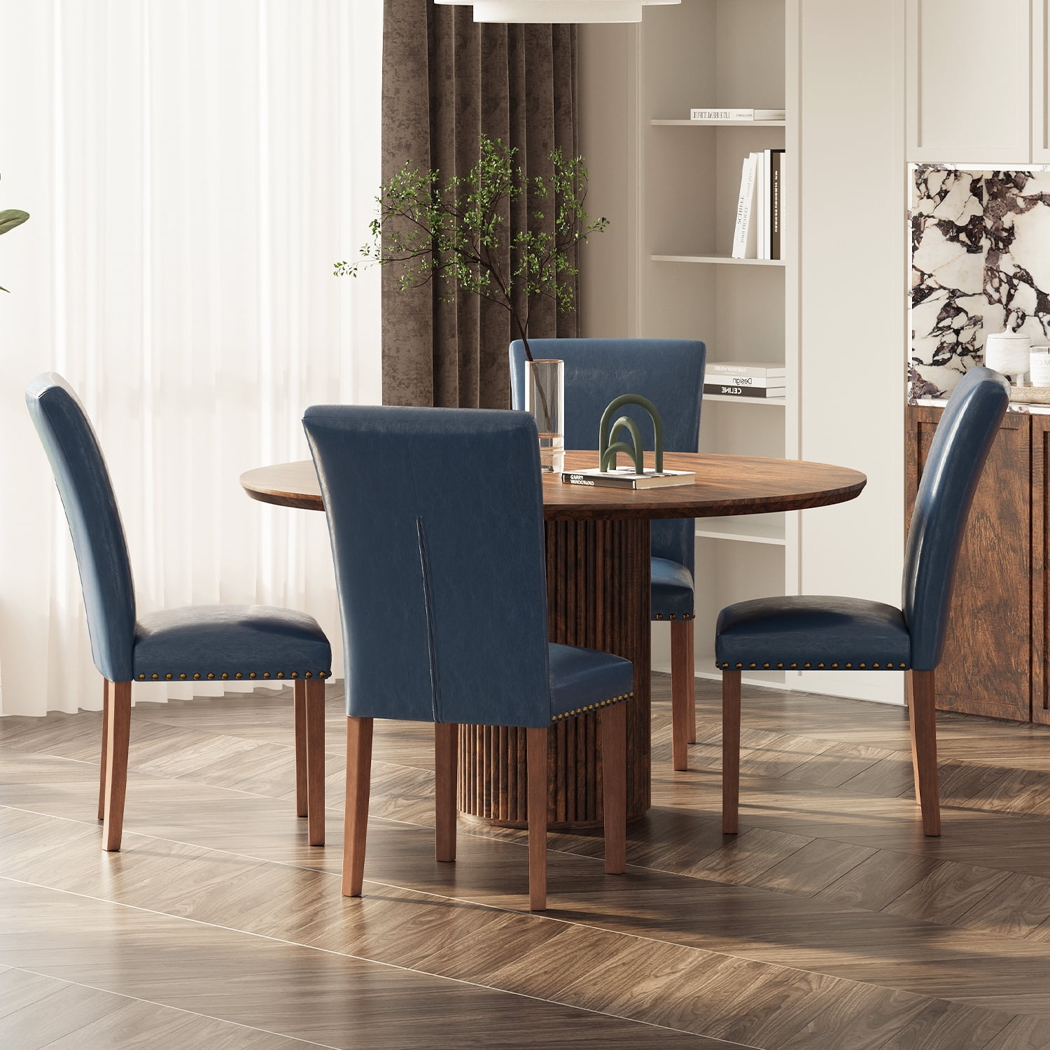 EOP Modern Upholstered Dining Chairs Set of 4, Tufted Parsons Dining ...
