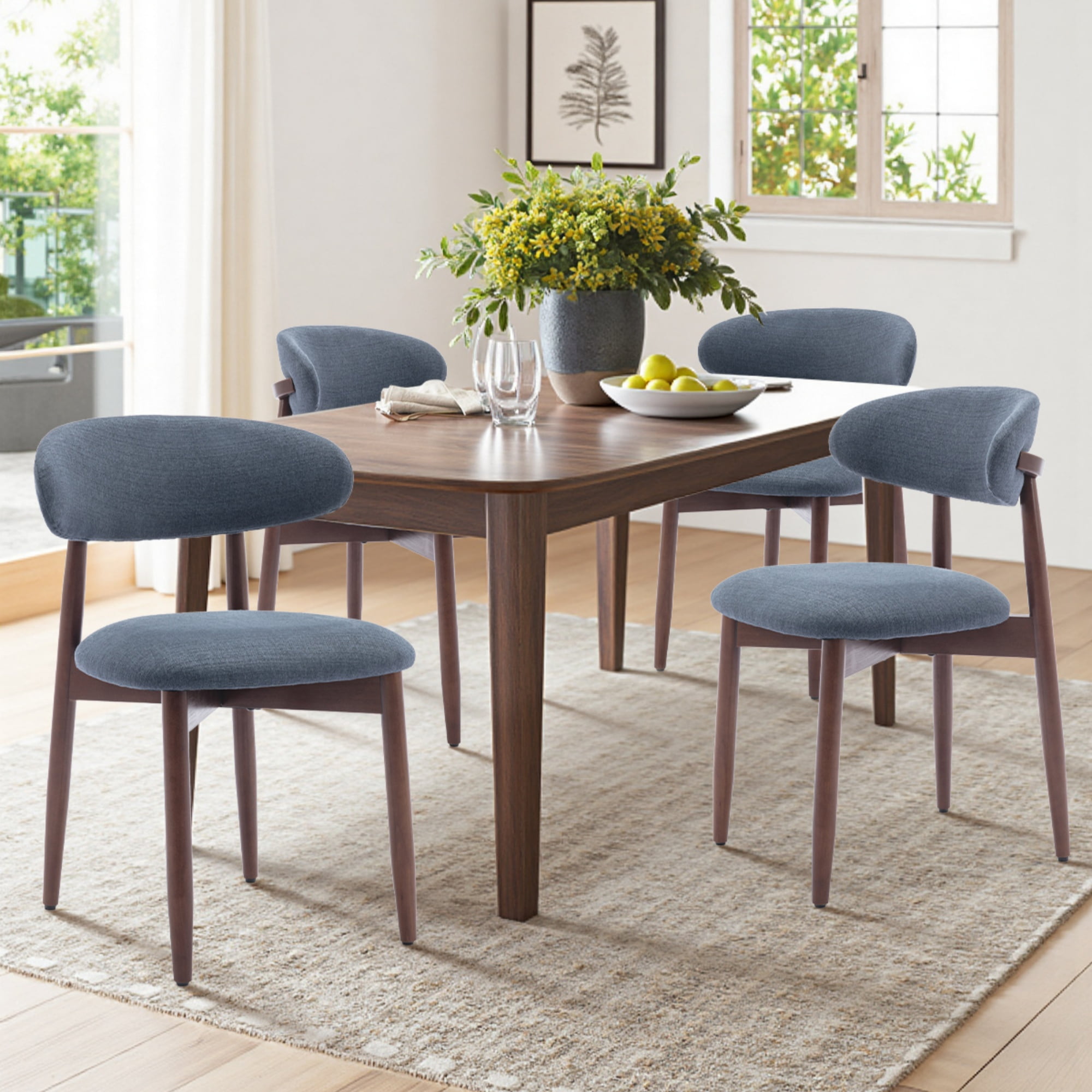 EOP Wooden Dining Chairs Set of 4, Farmhouse Kitchen Side Chairs with ...