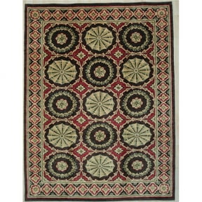 EORC Red Handwoven Wool Transitional? Spanish Style Rug, 9' x 13 ...