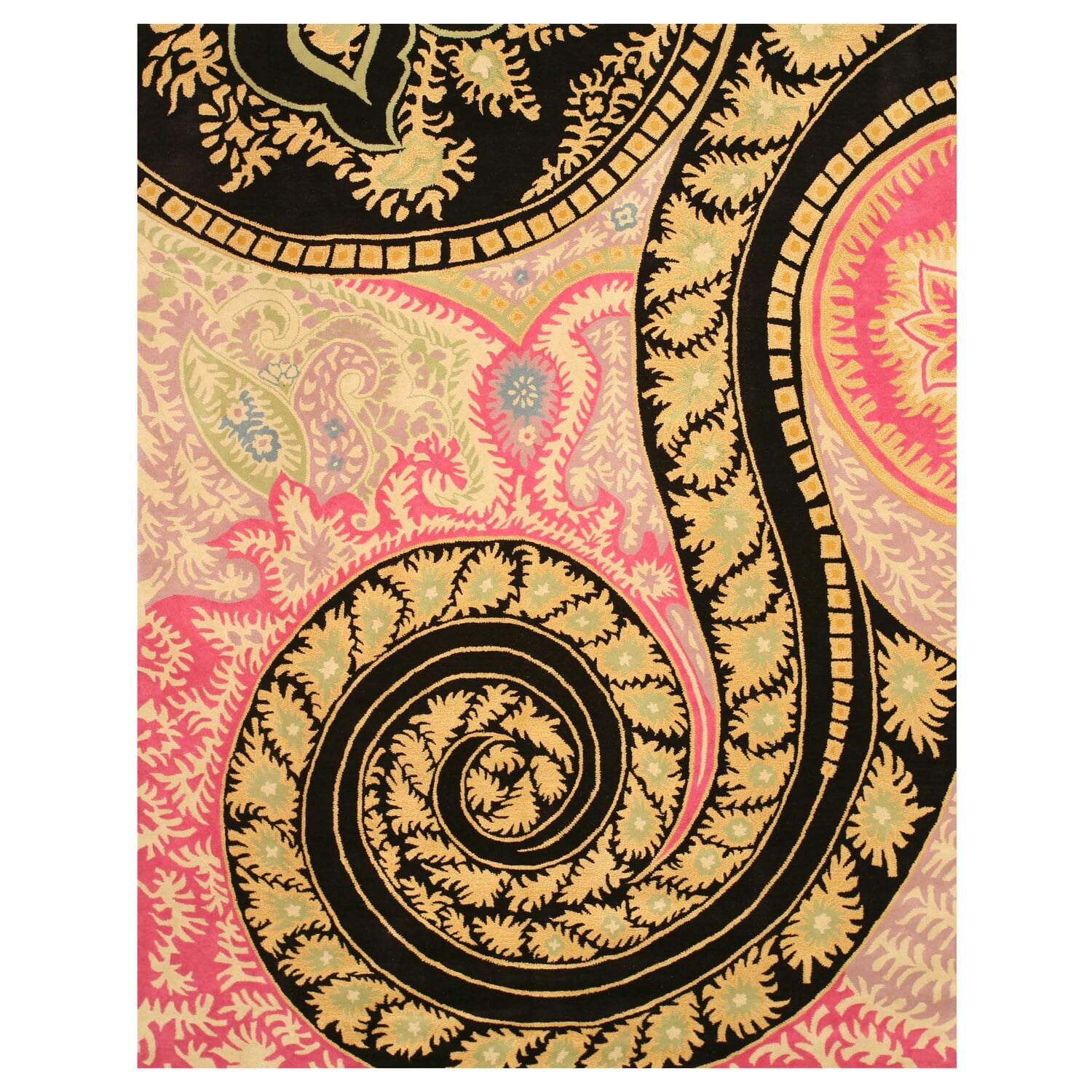 EORC Black Contemporary Paisley Rug - Walmart.com
