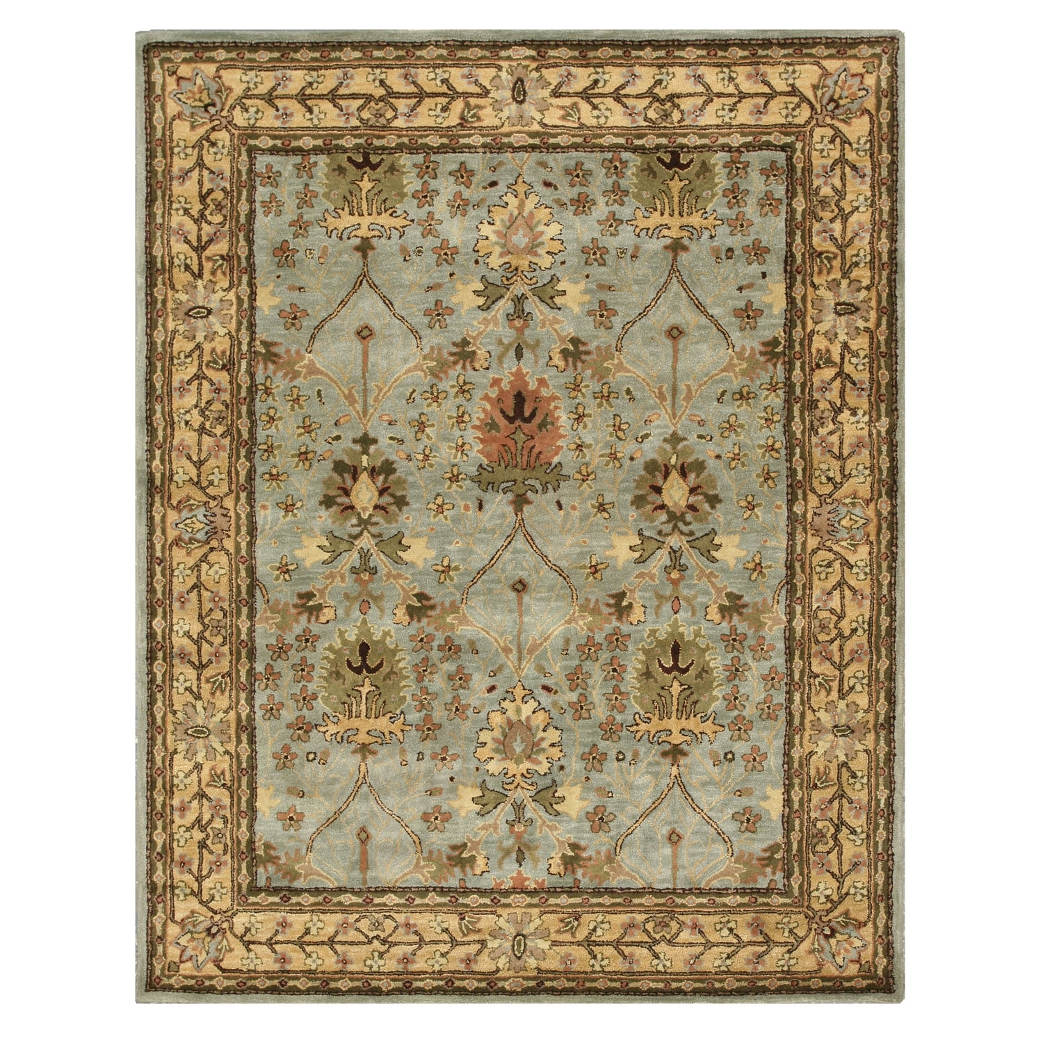 EORC Blue Hand-Tufted Wool Traditional Morris Rug, 8'9 x 11'9 - Walmart.com
